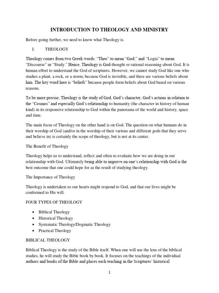 Introduction To Theology and Ministry | PDF | Elder (Christianity ...