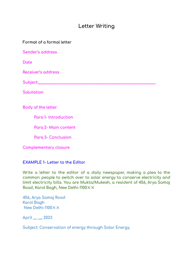 Letter Writing (X) | PDF | Solar Power | Solar Energy