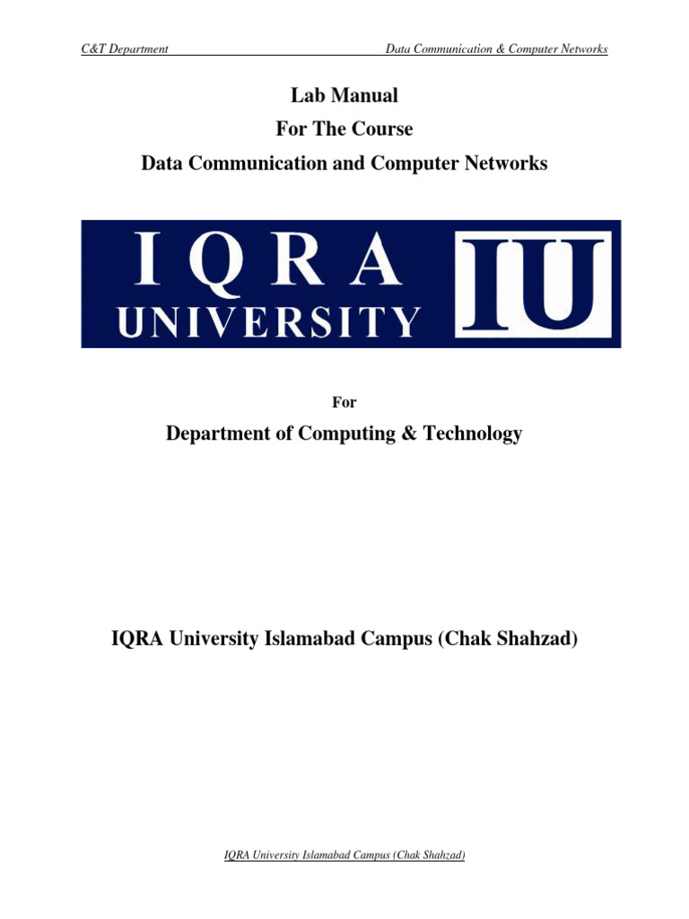 DCCN (Lab Manual) | PDF | Computer Network | Voice Over Ip DCCN (Lab Manual) | PDF | Computer Network | Voice Over Ip