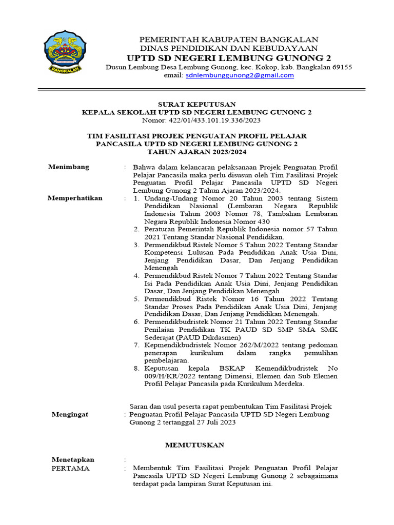 SK p5 Lembung Gunong 2 | PDF | Karier & Perkembangan