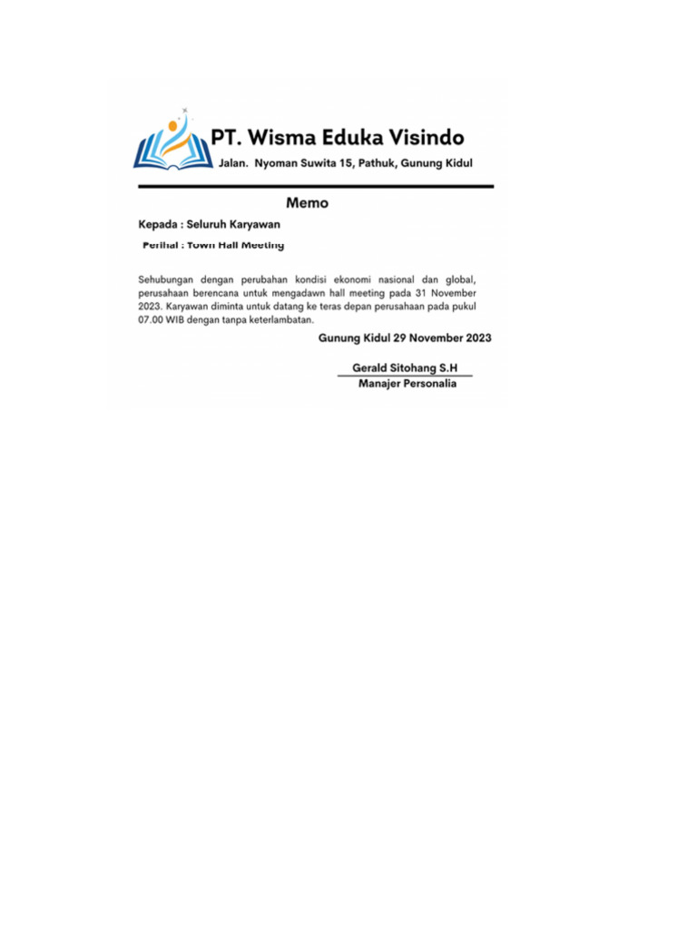 Contoh Memo | PDF