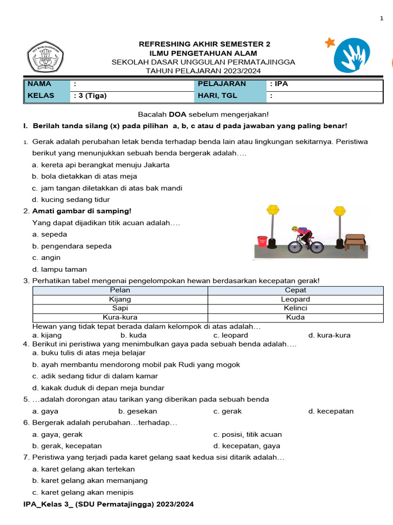 Soal RTS 2 Ipa 2324 | PDF