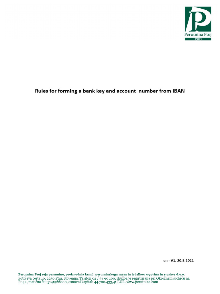 Rules For Forming A Bank Key and Account Number From Iban | PDF ...