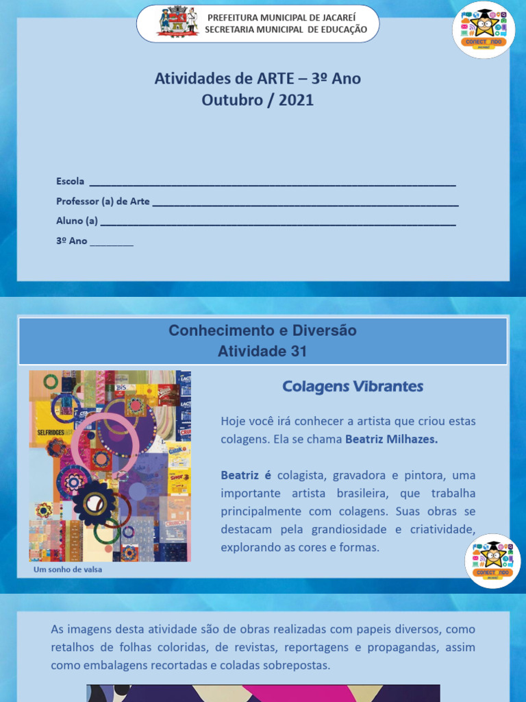 Arte 3o Ano Outubro21 Portal Supervisao Arte Professores Pdf