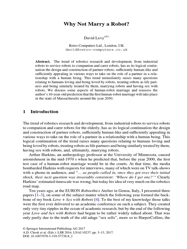 Exploring Human-Robot Marriage | PDF | Homosexuality | Marriage