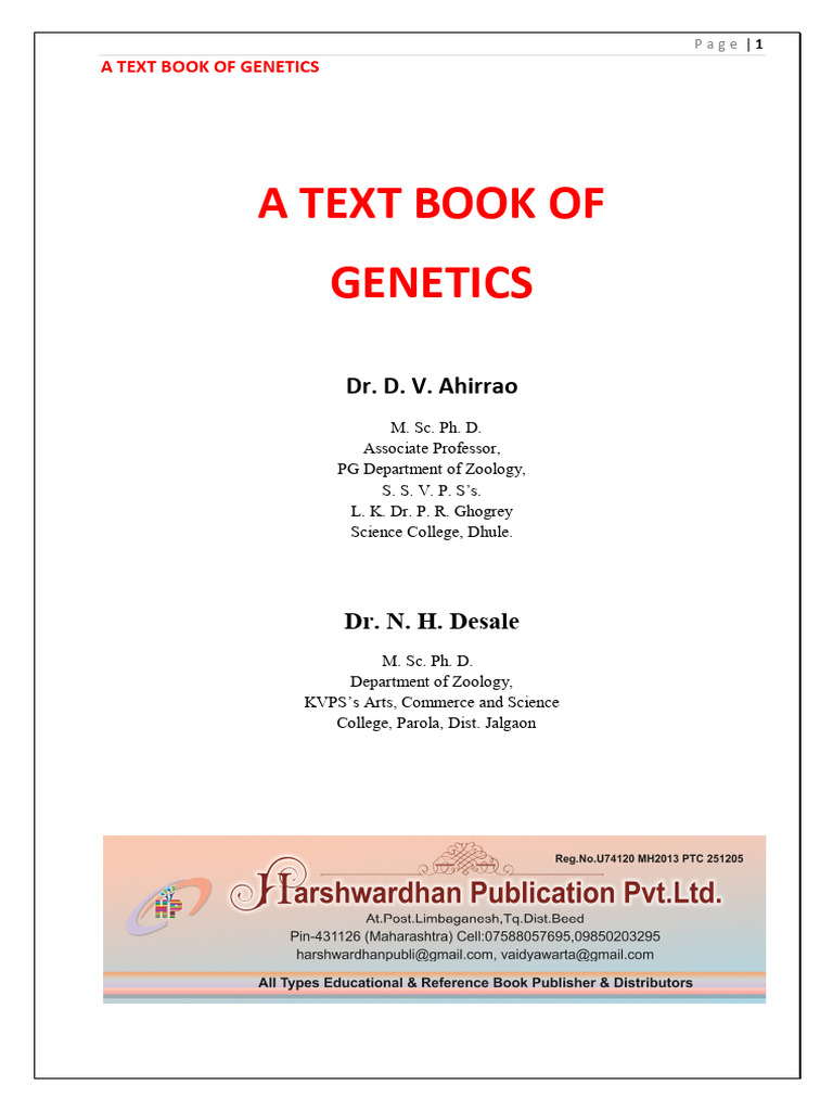 A Text Book of Genetics | PDF | Dominance (Genetics) | Zygosity