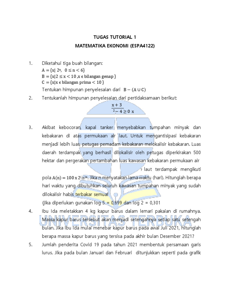 Tugas 1 Sesi 3 Matematika Ekonomi | PDF