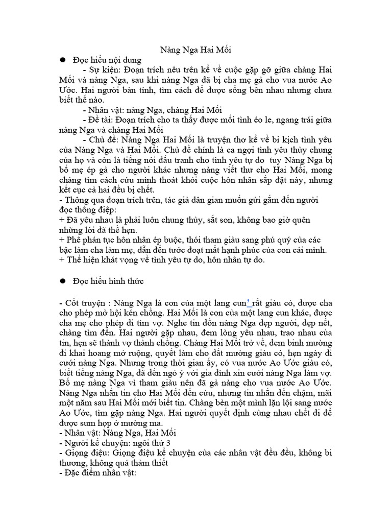 Nàng Nga Hai Mối | PDF
