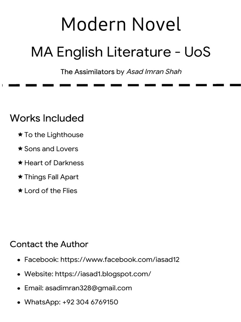 Modern Novel | PDF | To The Lighthouse | Sons And Lovers