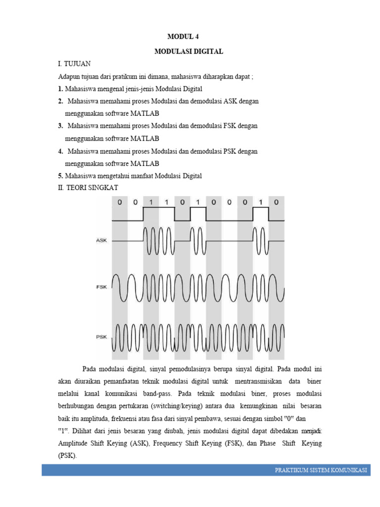 Modul Praktikum 04 - Modulasi Digital-Dikonversi | PDF