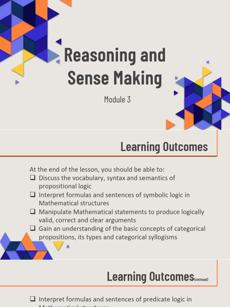 MMW Topic 3 Reasoning and Sense Making - Continuation | PDF | Logical ...