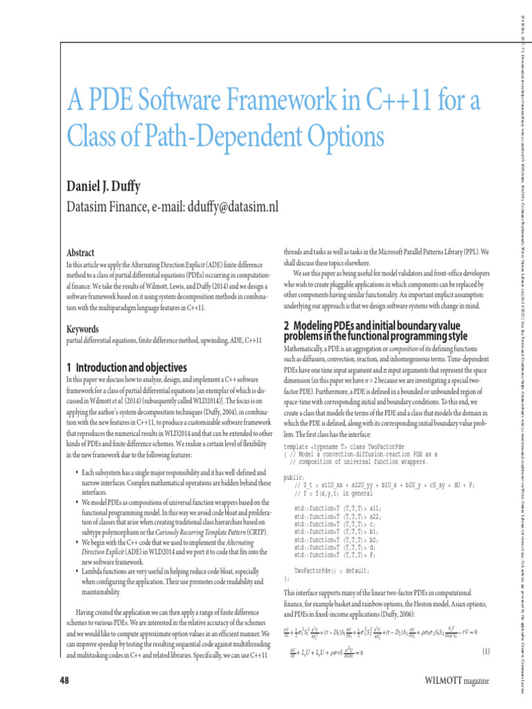 C++ Design of PDE Models | PDF | Partial Differential Equation ...