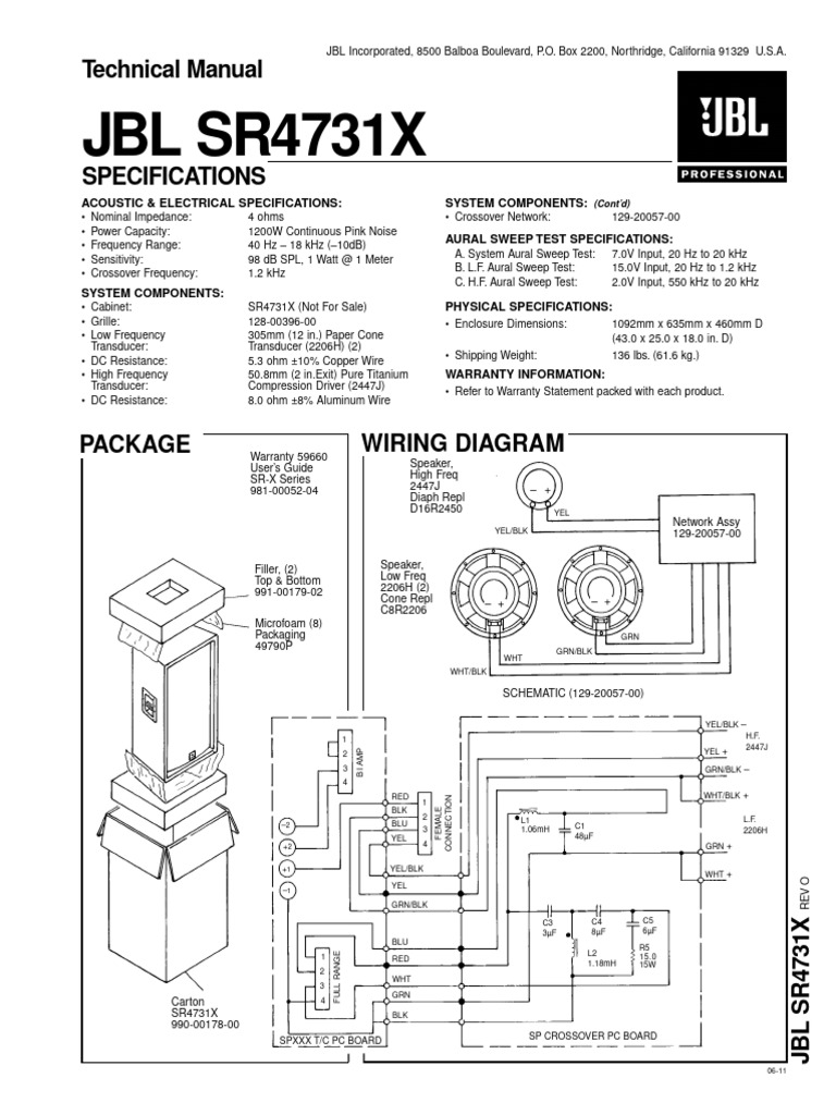 JBL SR4731X Tech-Manual Rev O | PDF | Loudspeaker | Electrical Engineering