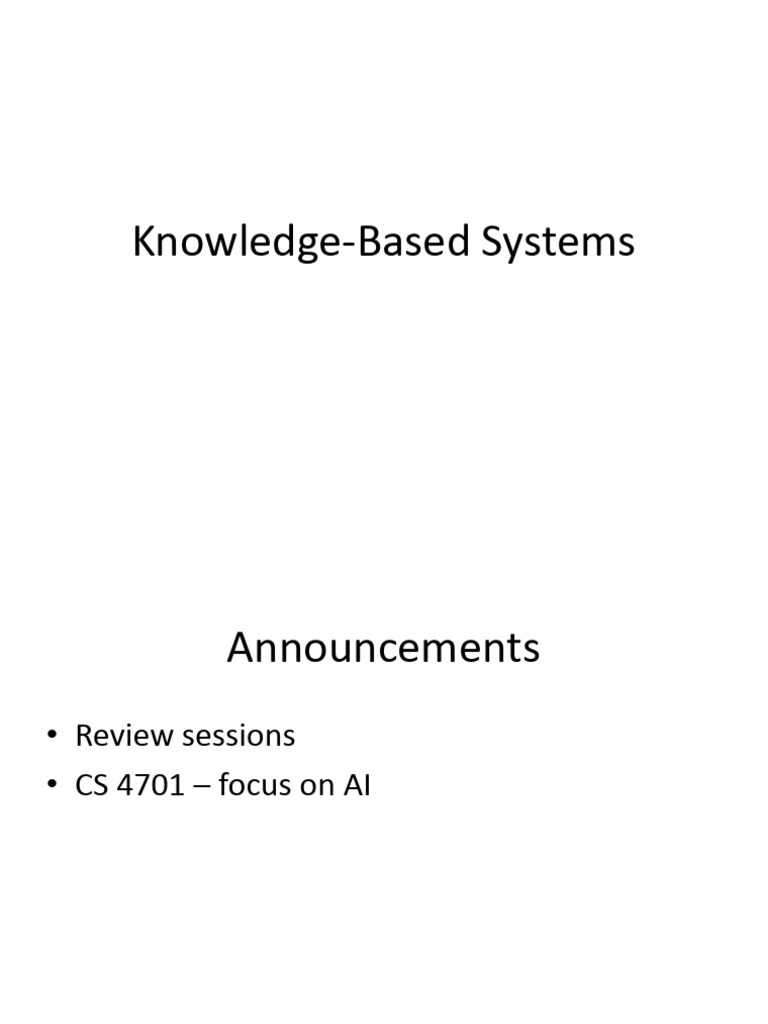 AI KB Systems | PDF | Logical Consequence | Artificial Intelligence