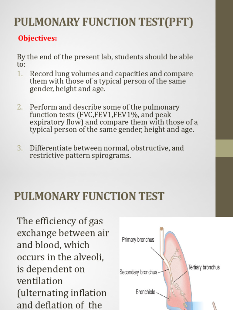 Pulmonary Function Test PFT | PDF | Exhalation | Respiratory Diseases
