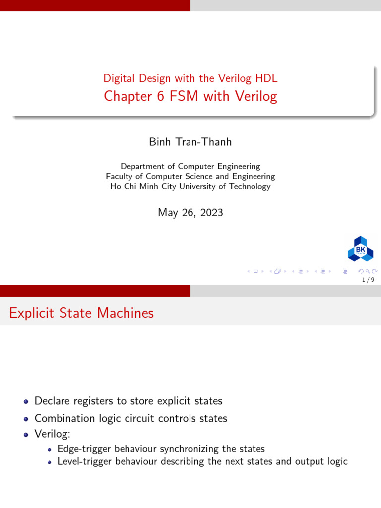 Chapter 6 Fsm With Verilog Pdf Logic Gate Electrical Engineering