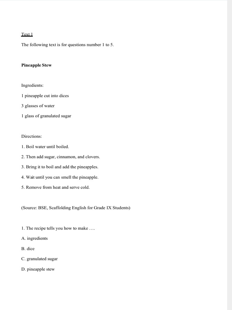 Soal Procedure Text | PDF | Baking Powder | Cuisine