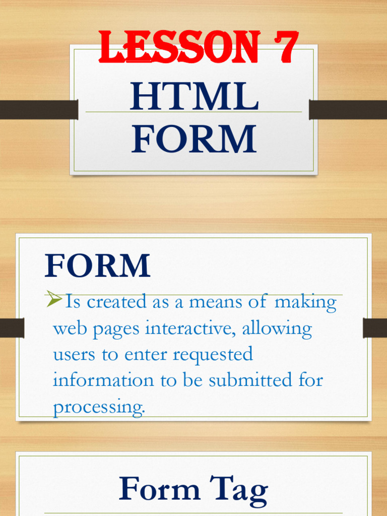 Lesson 7 HTML Form | PDF