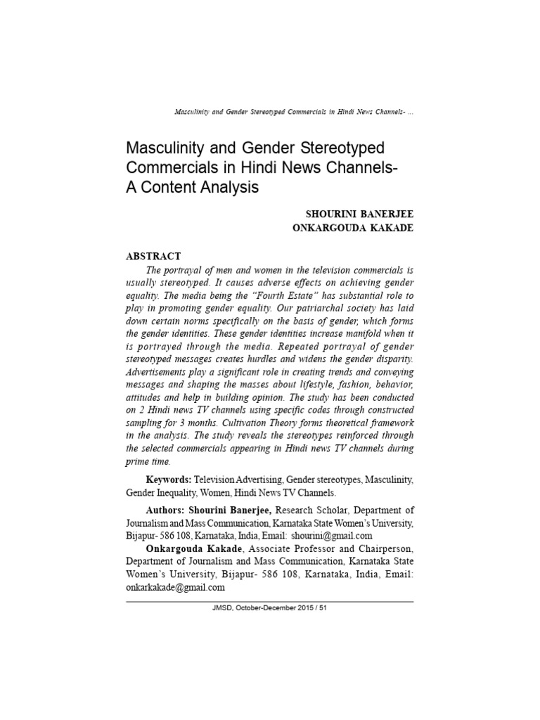Masculinity_and_gender_stereotyped_comme | PDF | Advertising | Masculinity