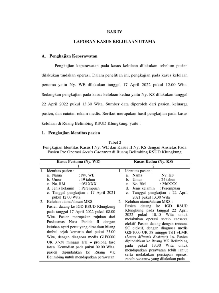 Pengkajian Keperawatan Pasien Pre Operasi | PDF