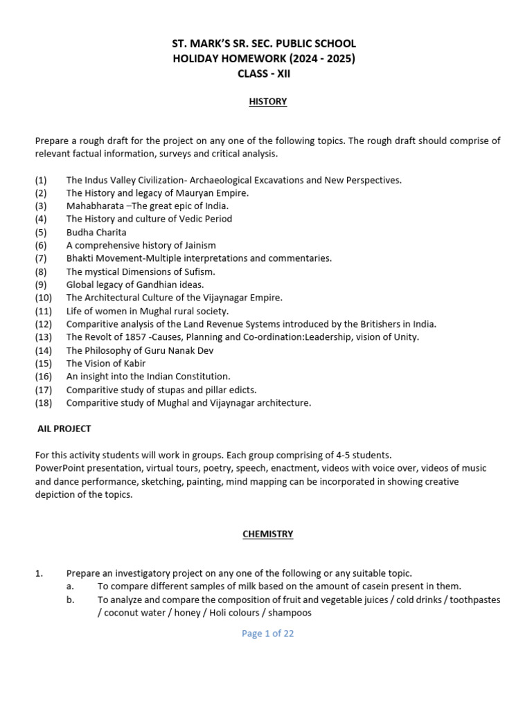 Holiday Homework Class XII (2024-25) | PDF | Computer Network | World ... Holiday Homework Class XII (2024-25) | PDF | Computer Network | World ...