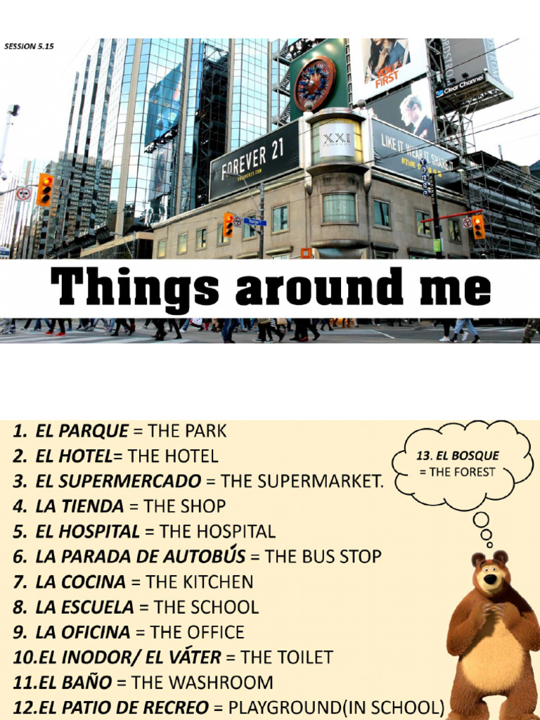 Session 5.15 Los Verbos y Things Around Me | PDF