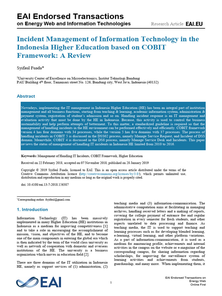 32 - Incident Management of Information Technology in The Indonesia Higher Education Based On ...
