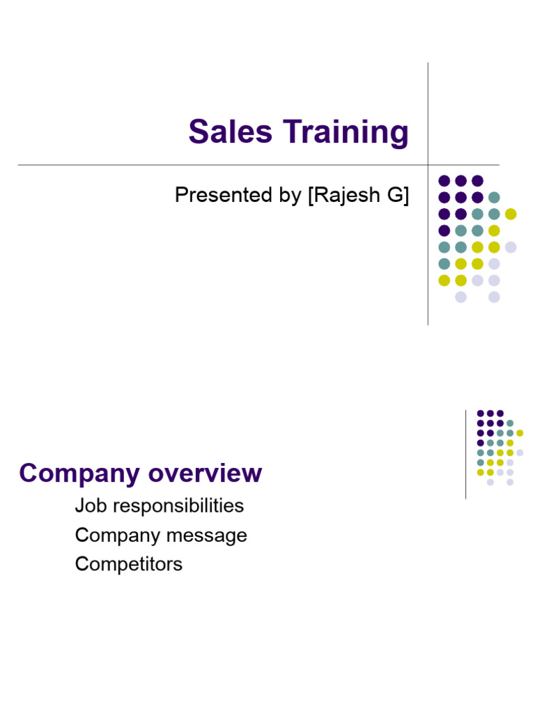 Sales Training | PDF | Career & Growth