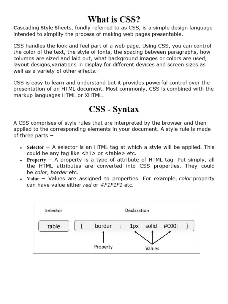 What is CSS | PDF | Html | Html Element
