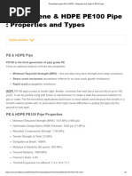 PE 100 and PP Material Properties Sheet | PDF | Yield (Engineering ...
