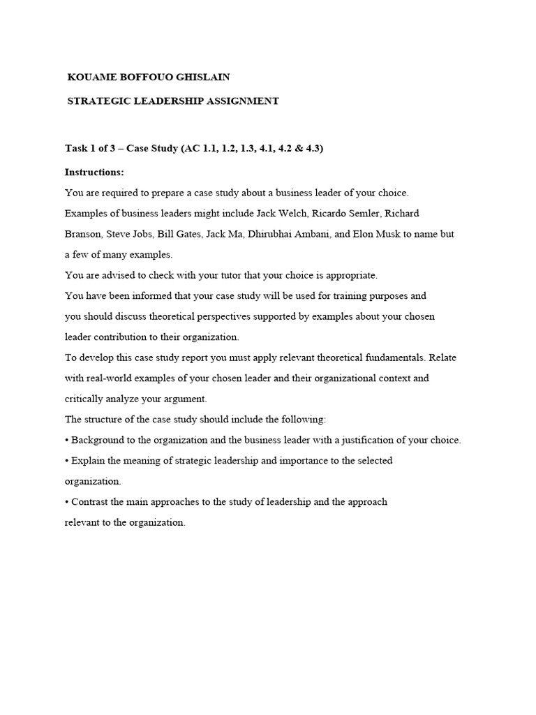 Case Study Strategic Leadership of Steve Jobs at Apple Inc - Copie ...