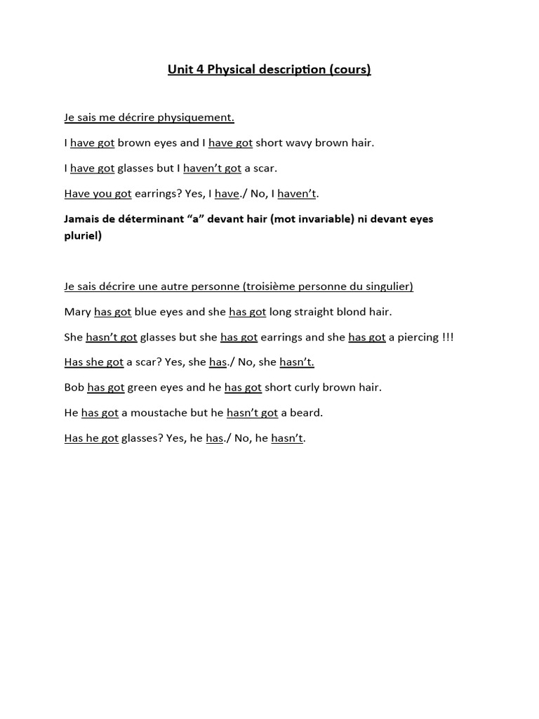 Physical Description Basics | PDF