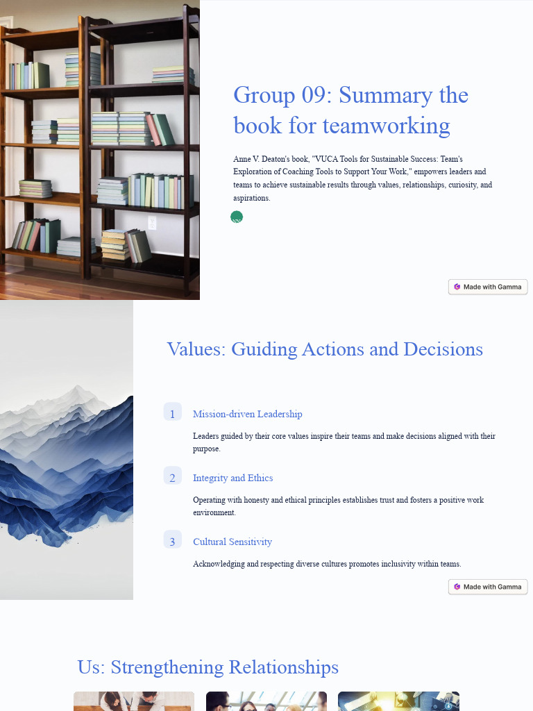 VUCA Tools for Team Success Summary | PDF | Leadership | Collaboration