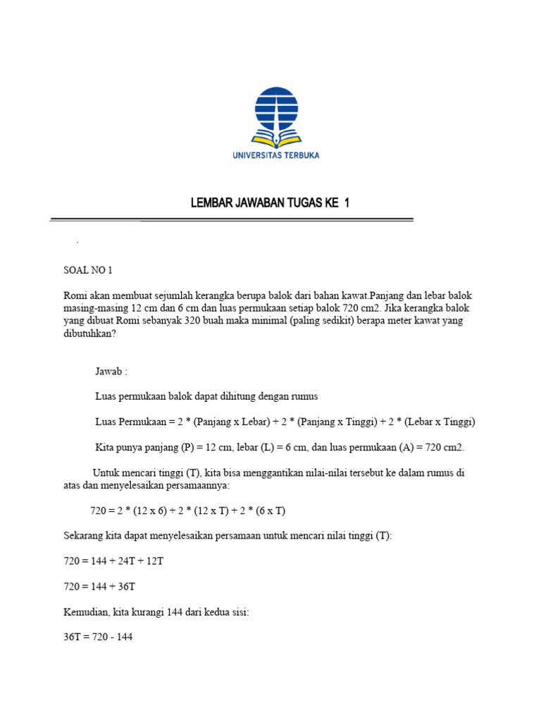 Pendidikan Matematika II TGS TUTON KE 1 | PDF