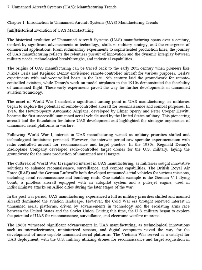 Unmanned Aircraft Systems (UAS) - Manufacturing Trends | PDF | Unmanned ...