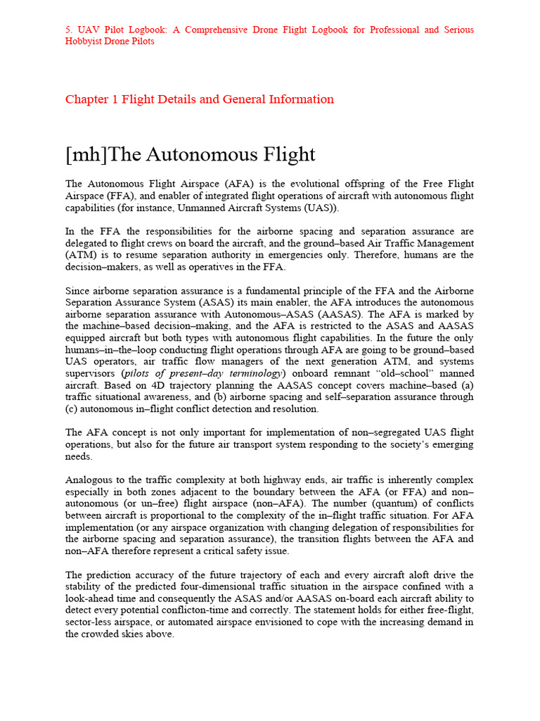 UAV Pilot Logbook - A Comprehensive Drone Flight Logbook For ...