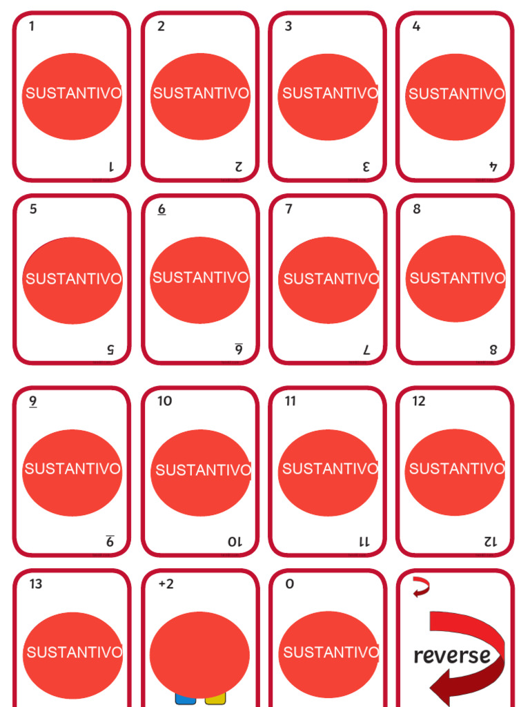 Juego UNO Categorías Gramaticales | PDF | Lingüística | Morfología ...