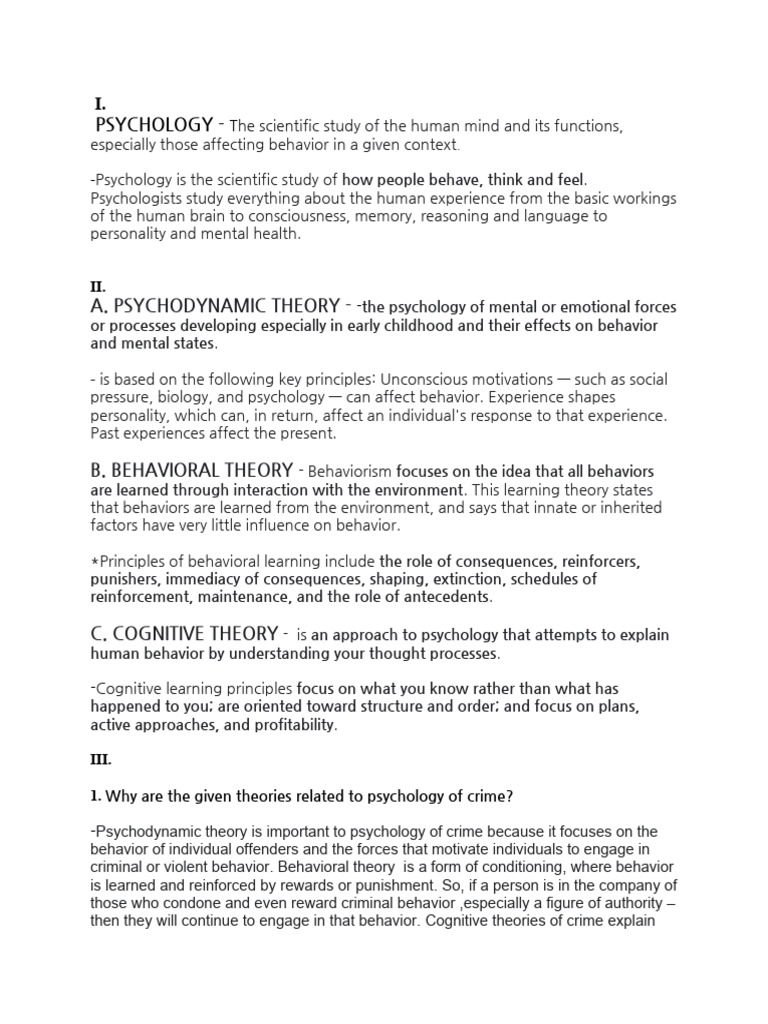 Psychology of Crime | PDF | Behavior | Psychology