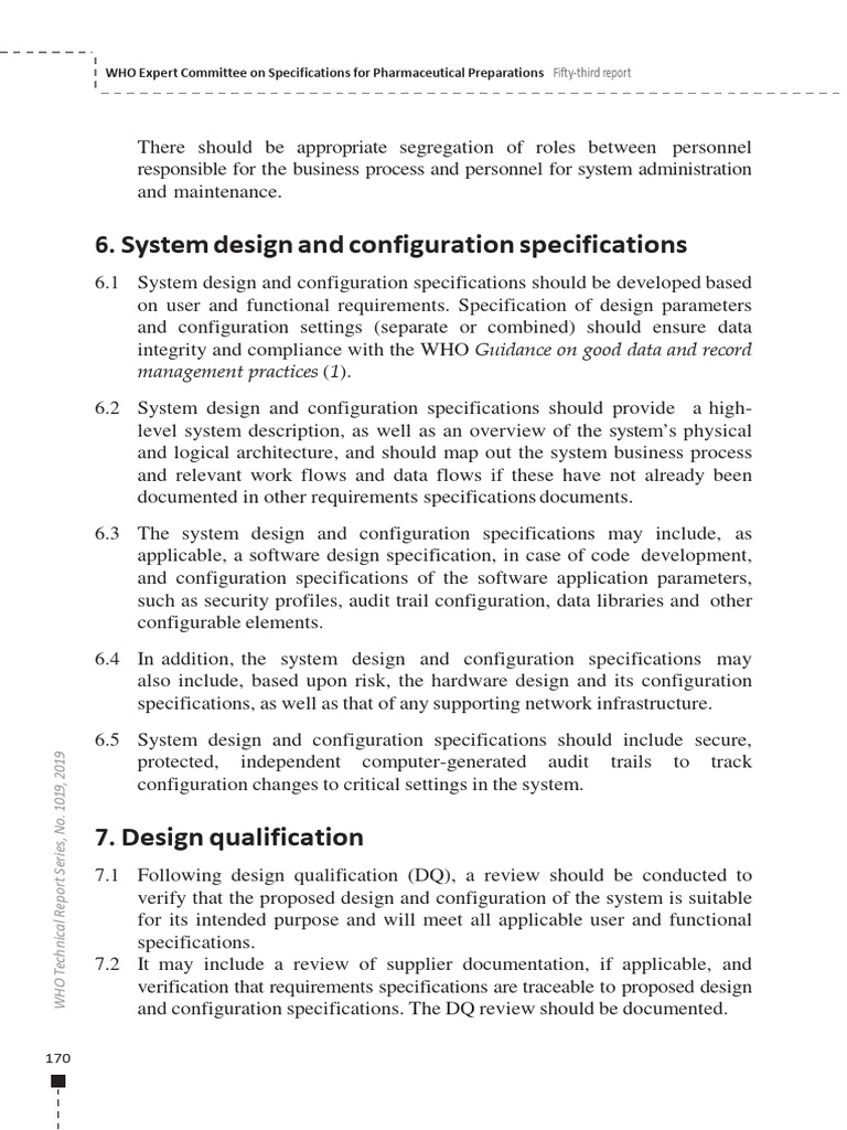 System Design and Configuration Specifications: Guidance On Good Data ...