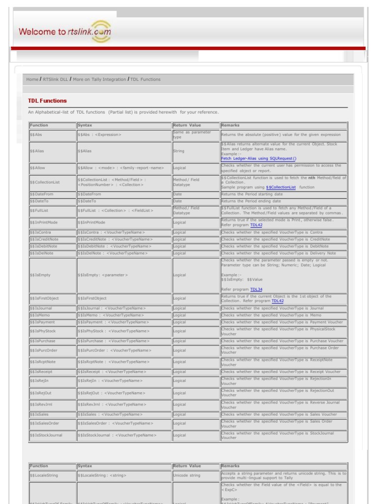 TDL Functions | PDF | String (Computer Science) | Parameter (Computer Programming)
