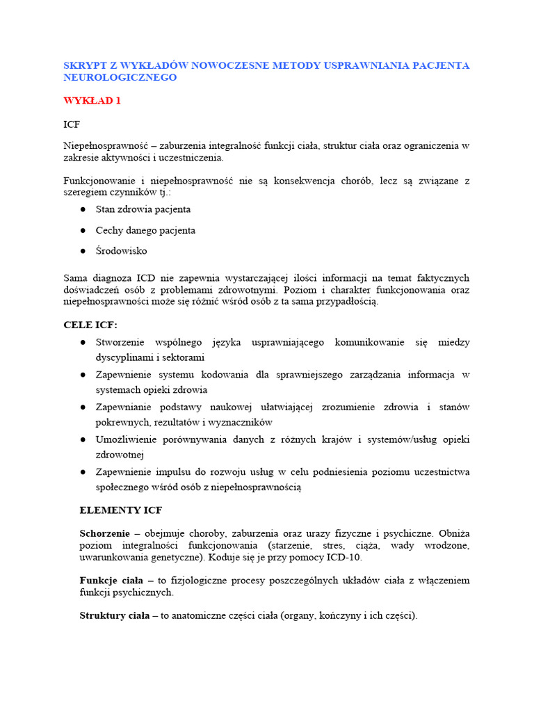 Neurologia Skrypt Wyklady | PDF