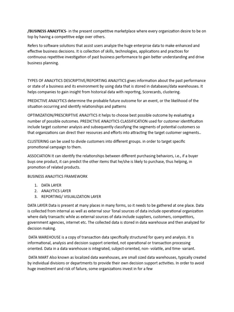 Understanding Business Analytics Types | PDF | Analytics | Internal Control