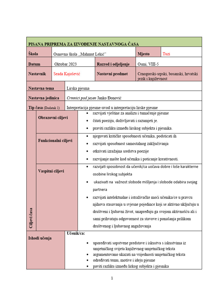 Janko Djonovic Crmnici Pod Jesen | PDF
