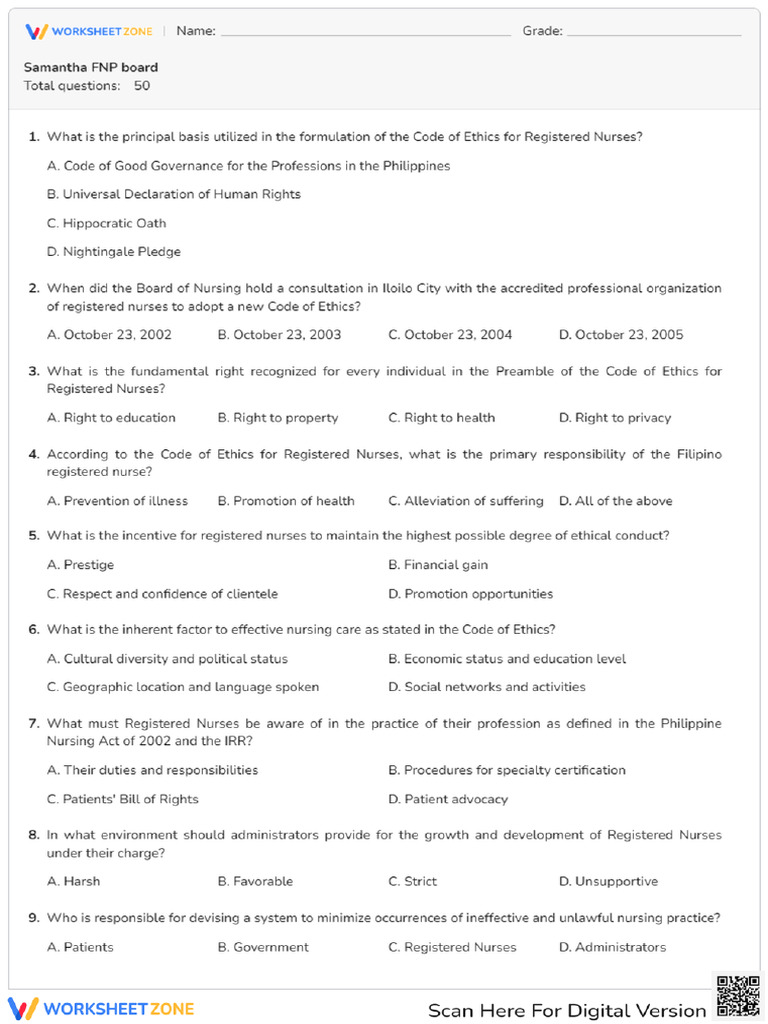 Samantha FNP Board | PDF