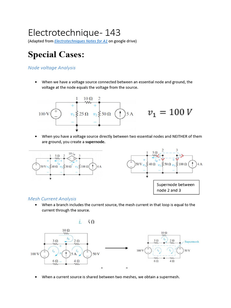 Electrotechnique 143 Special Cases | PDF