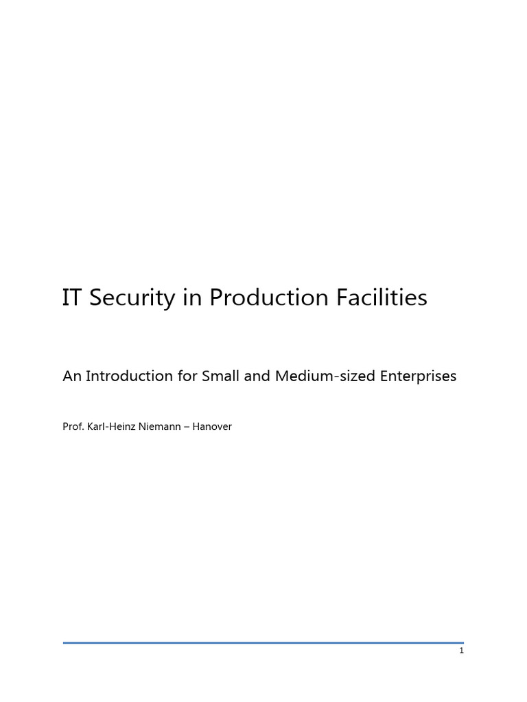IT Security in Production Facilities 07 2017 | PDF | Computer Security ...