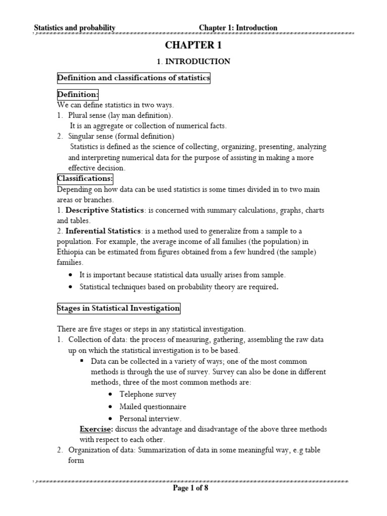 Chapter-1-Introduction | PDF | Statistics | Level Of Measurement