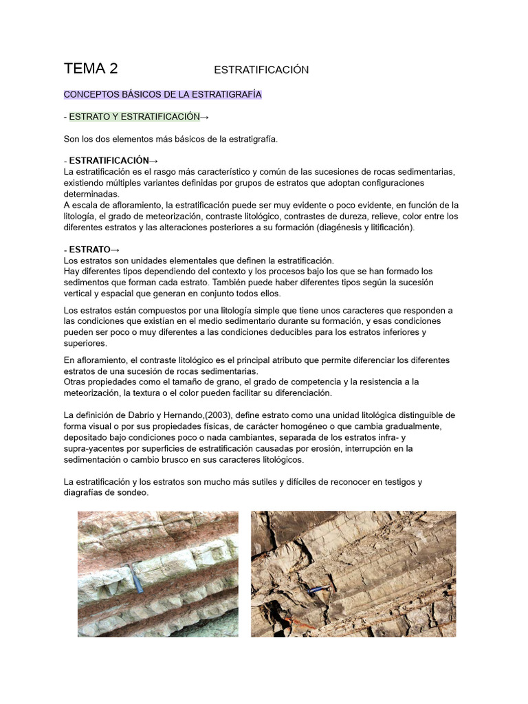 Tema 2 Estrati | PDF | Estrato | Olas