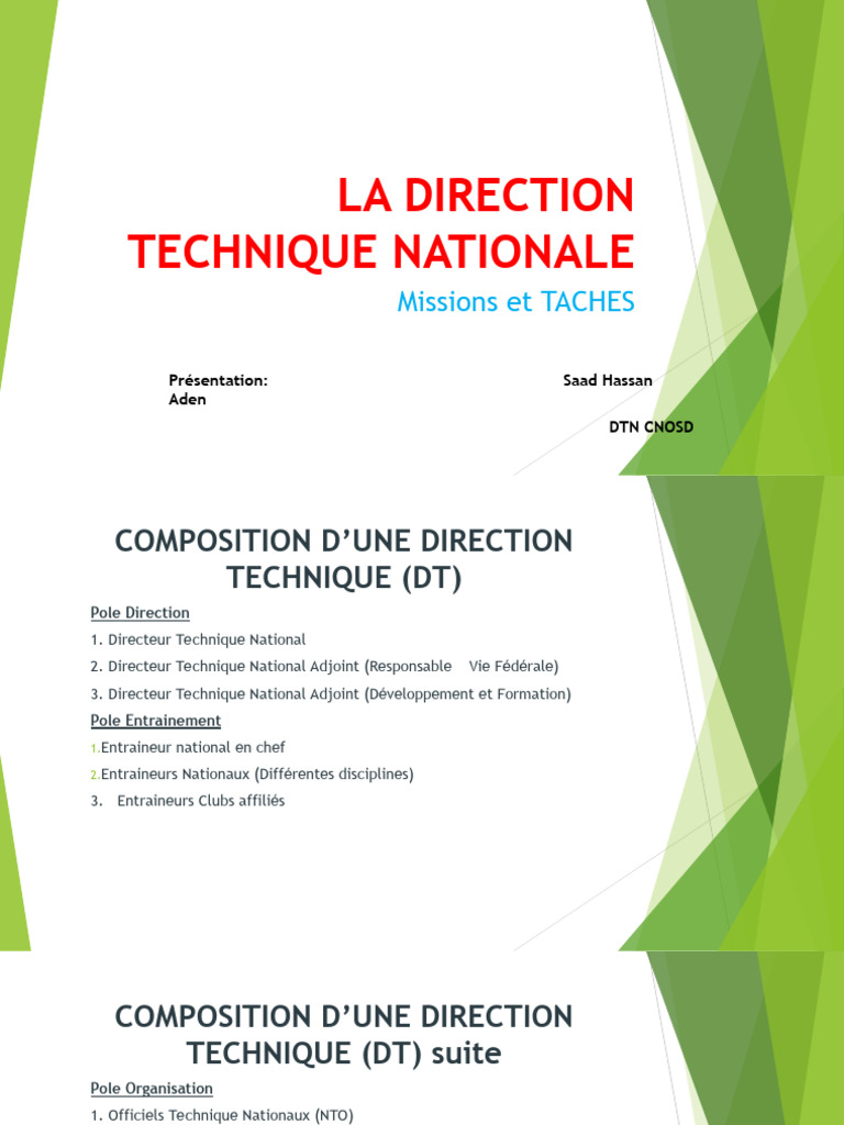 Rôle et Missions du Directeur Technique National | PDF | Des sports