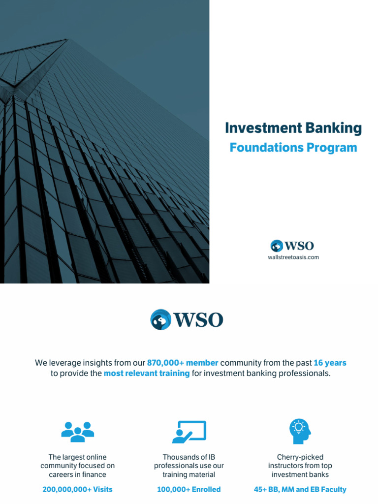 Wall Street Oasis IB Training Program | PDF | Valuation (Finance ...